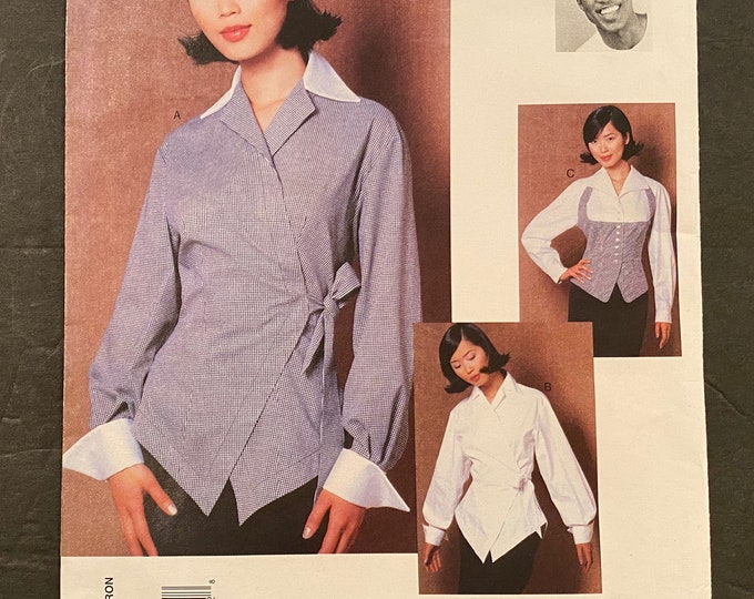 RARE Vintage Vogue Attitudes Byron Lars Blouse Patterns 3 Options, Wrap ...
