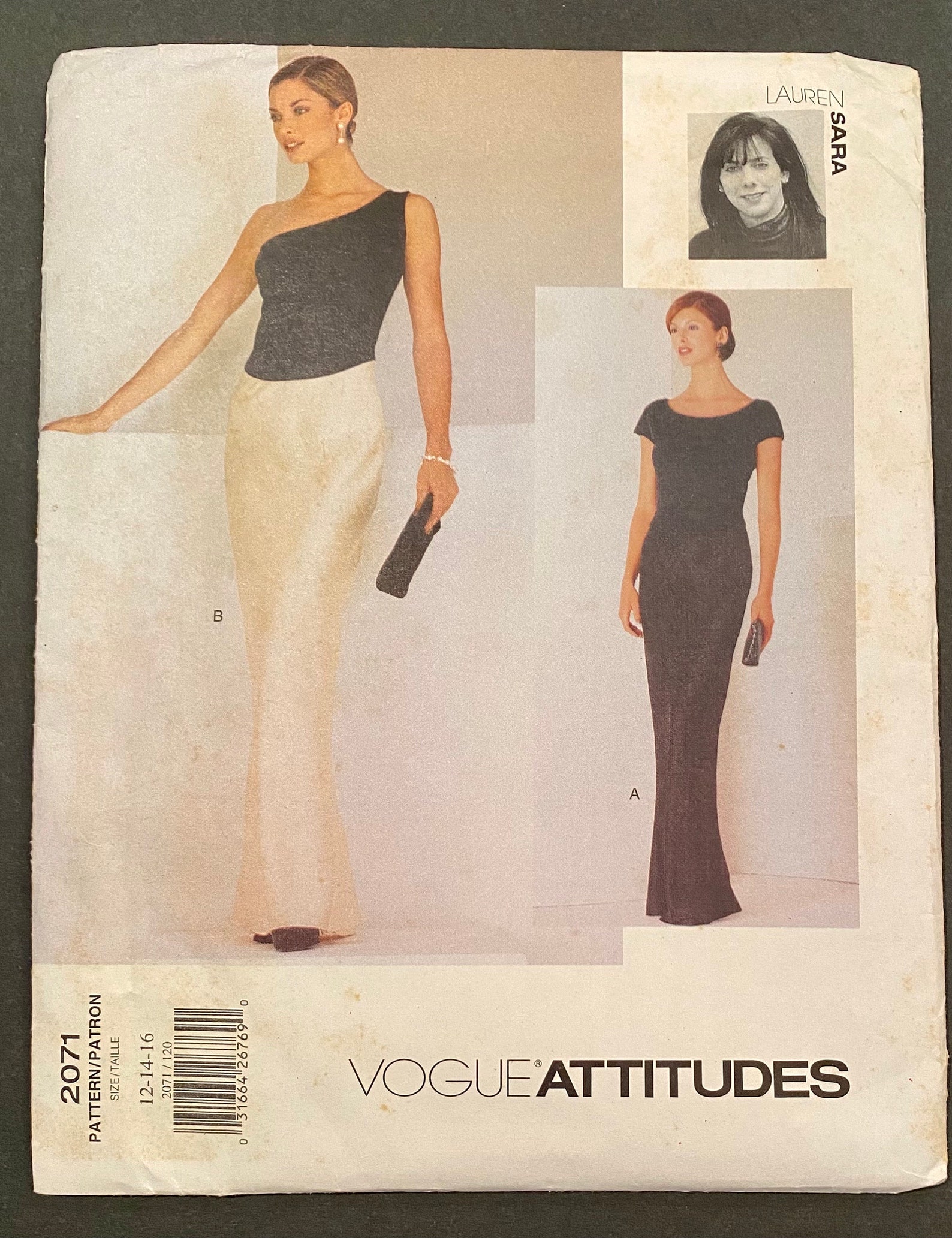 Vogue Attitudes Lauren Sara Floor Length Dress W 2 Neckline Options ...