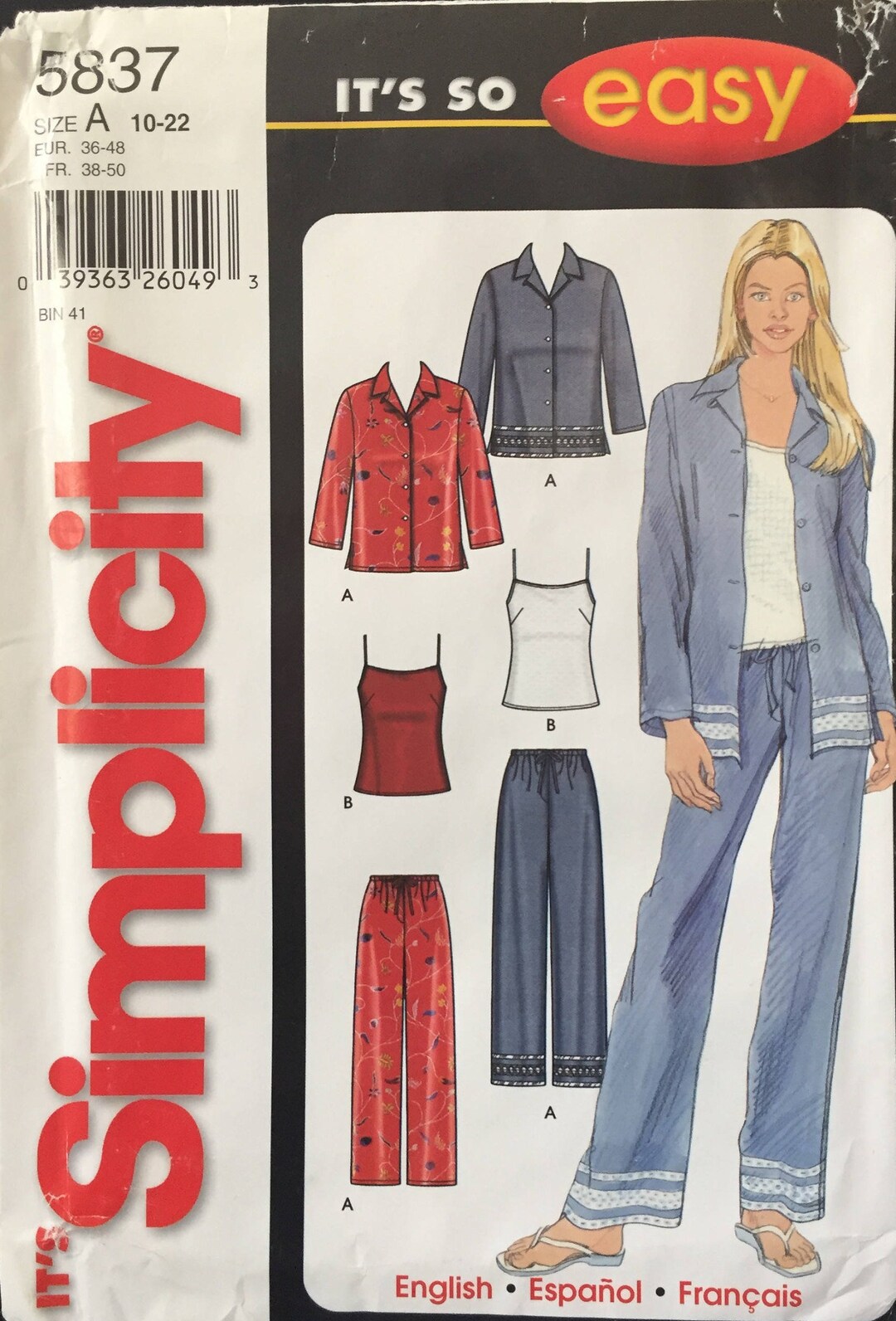 Simplicity "it's Sew Easy" Shirt/jacket, Camisole Knit Top,and Pull-on ...