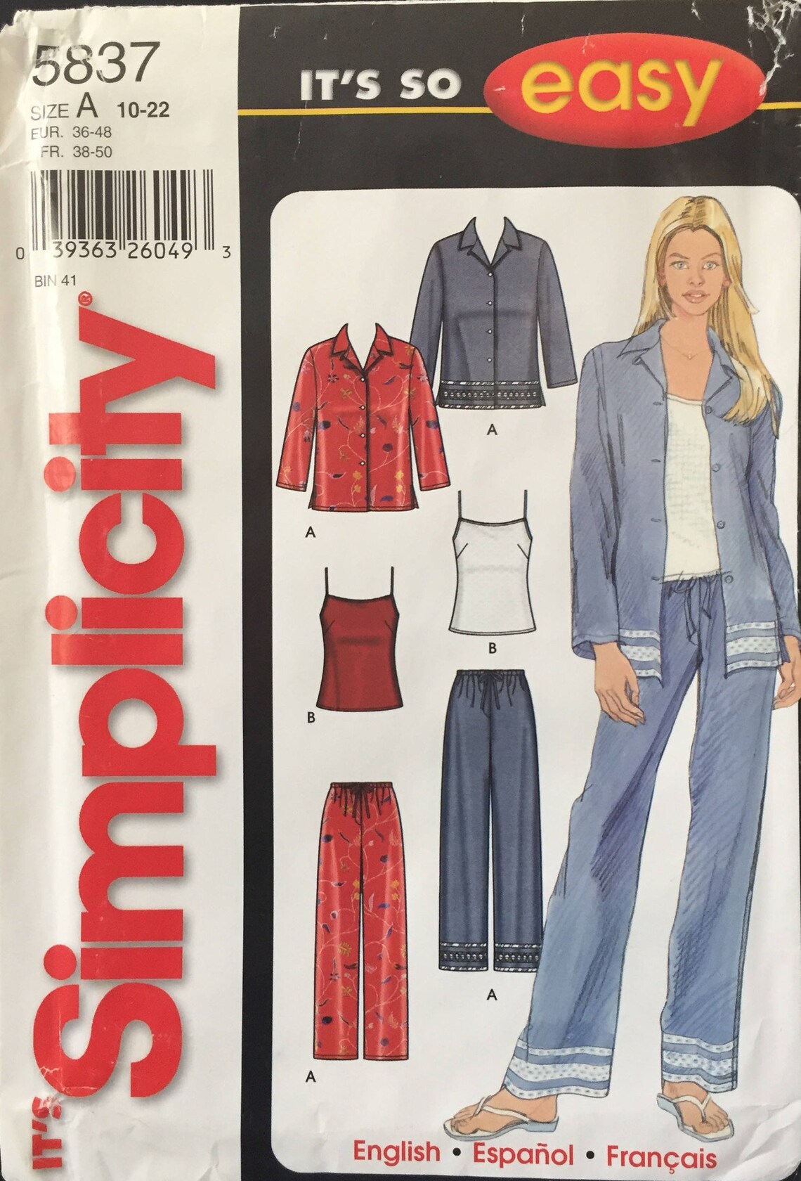 Simplicity "it's Sew Easy" Shirt/jacket, Camisole Knit Top,and Pull-on ...