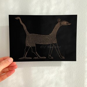 Ishtar Gate Dragon - Mušḫuššu - Golden Risograph Print (~5x7 ...