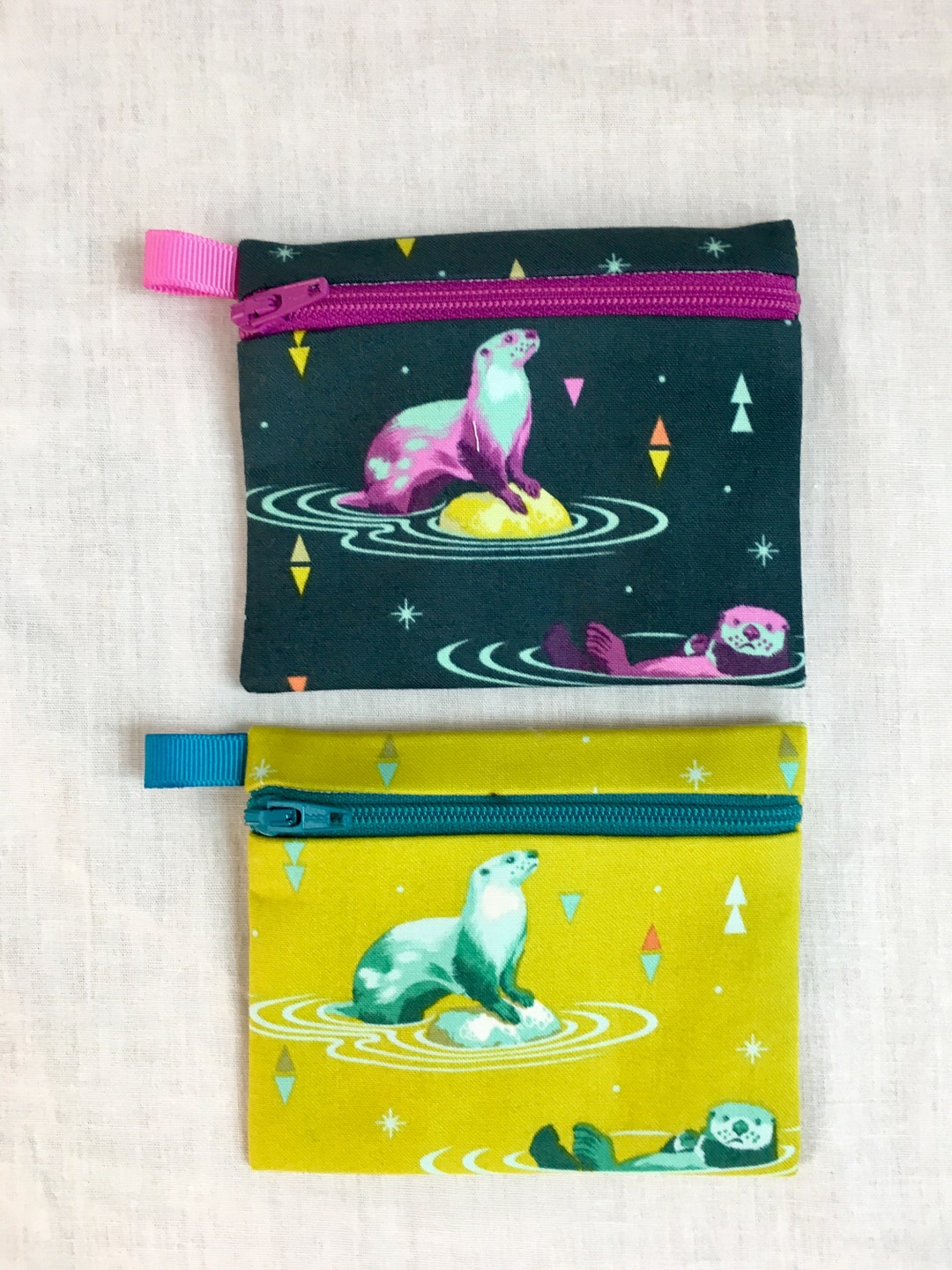 Tula Pink Otters Zipper Coin Purse, Credit Card Wallet, Earbud Pouch ...