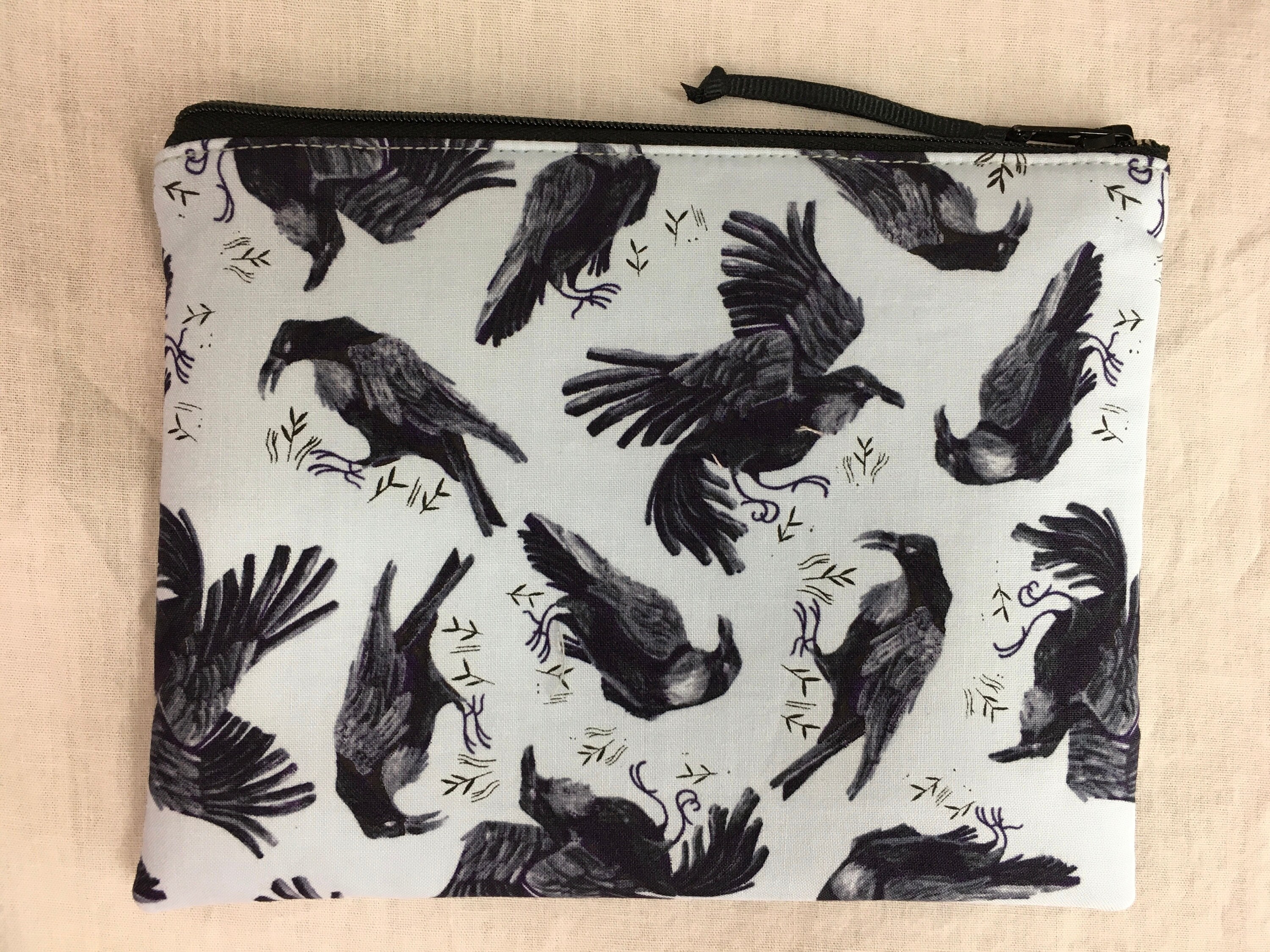 Ravens Padded Medium Zipper Pouch Travel Pouch Cosmetic | Etsy