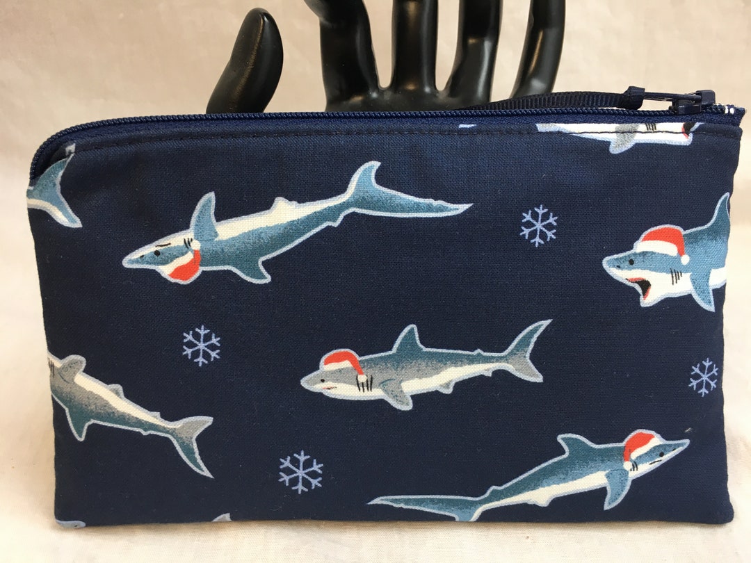 Santa Jaws Medium Padded Zipper Bag, Cosmetic Pouch, Accessory Bag ...