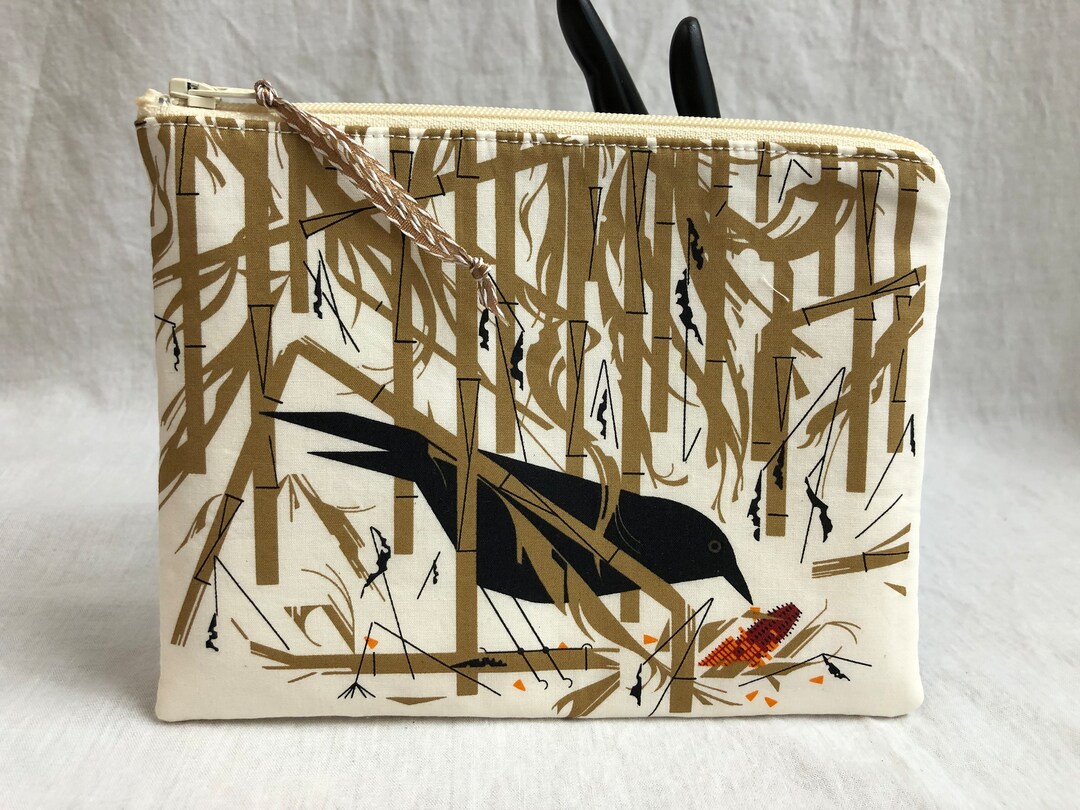 Crow Medium Padded Zipper Bag, Organizer Pouch, Travel Pouch, Gadget ...