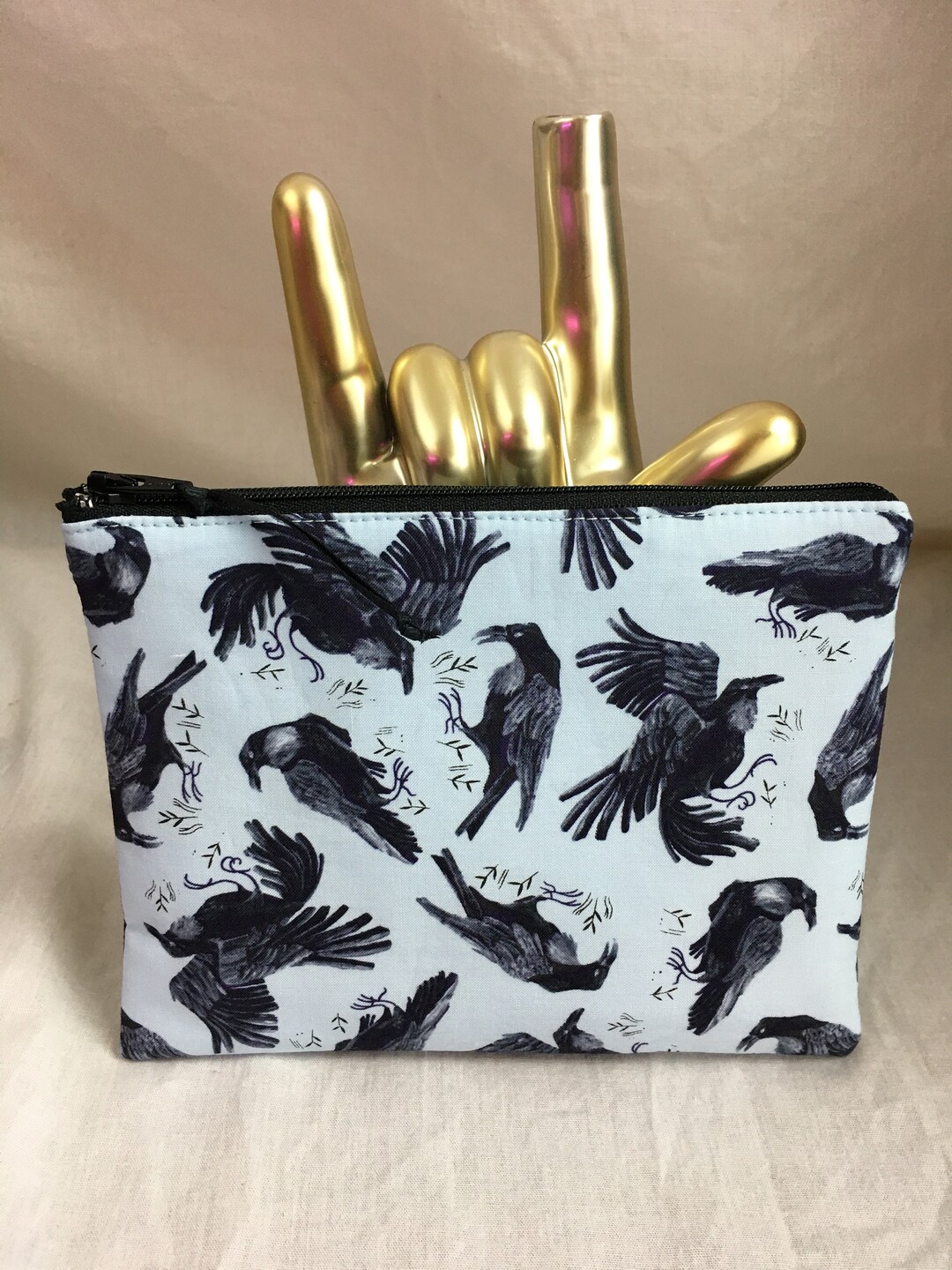 Ravens Padded Medium Zipper Pouch, Travel Pouch, Cosmetic Bag ...