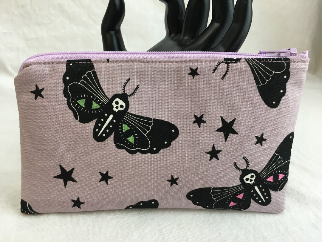 Moon Moths Padded Zipper Pencil Case, Glasses Case, Gadget Bag - Etsy