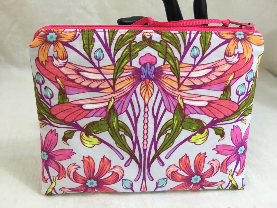 Tula Moon Garden Dragonfly Medium Padded Zipper Bag, Cosmetic Pouch ...