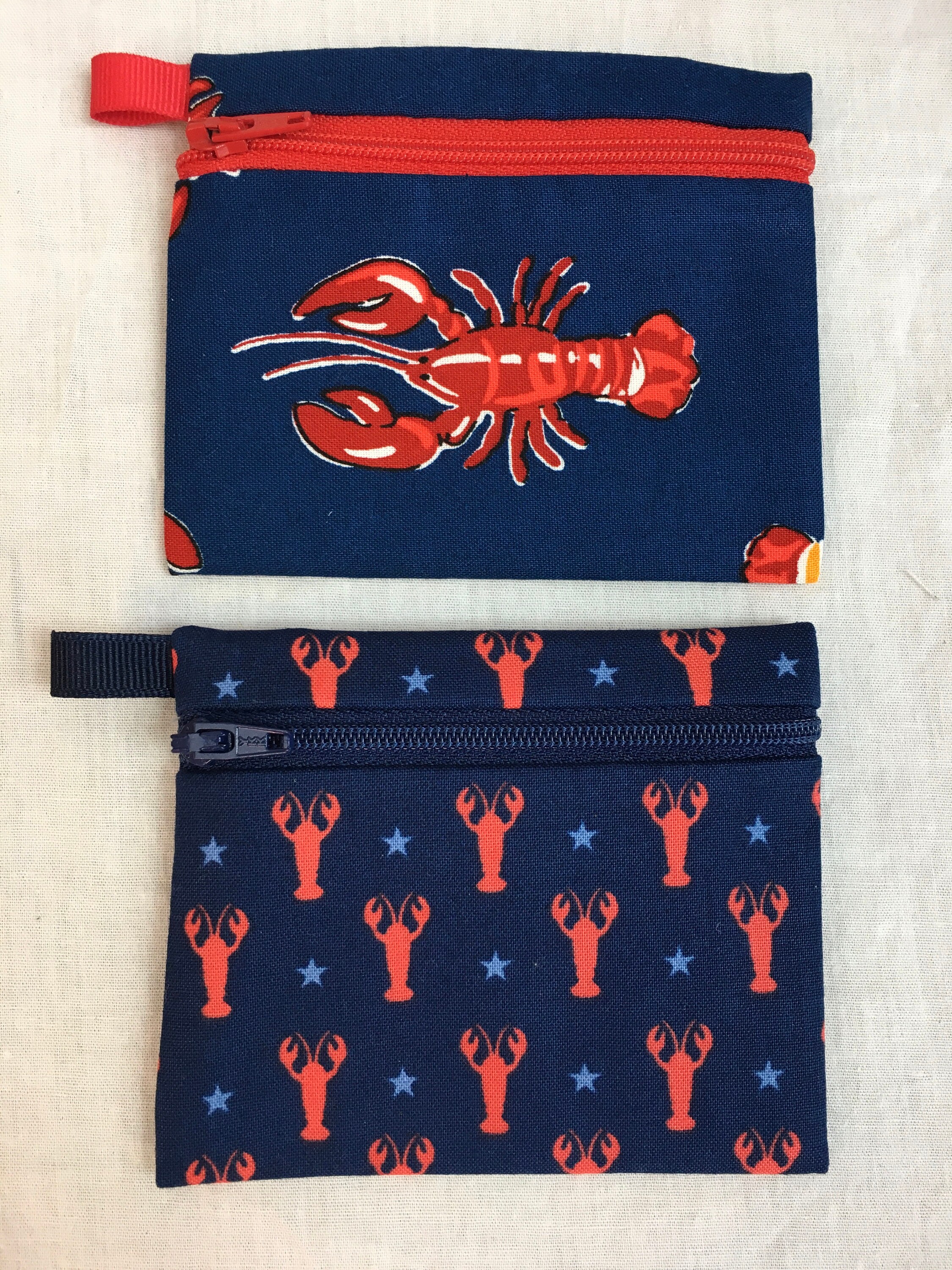 Lobster Flat Zipper Coin Purse, Credit Card Wallet, Earbud Pouch ...
