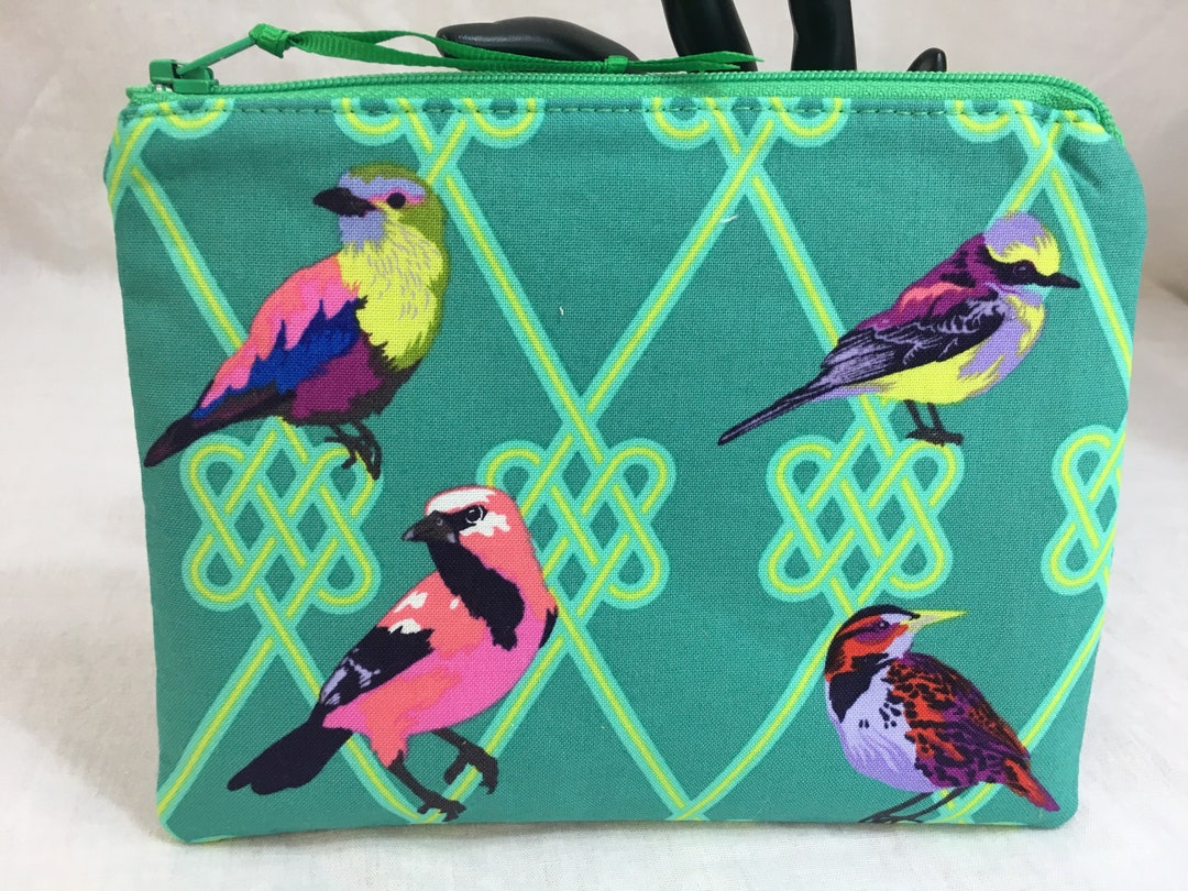 Tula Moon Garden Birds Medium Padded Zipper Bag, Accessory Pouch ...