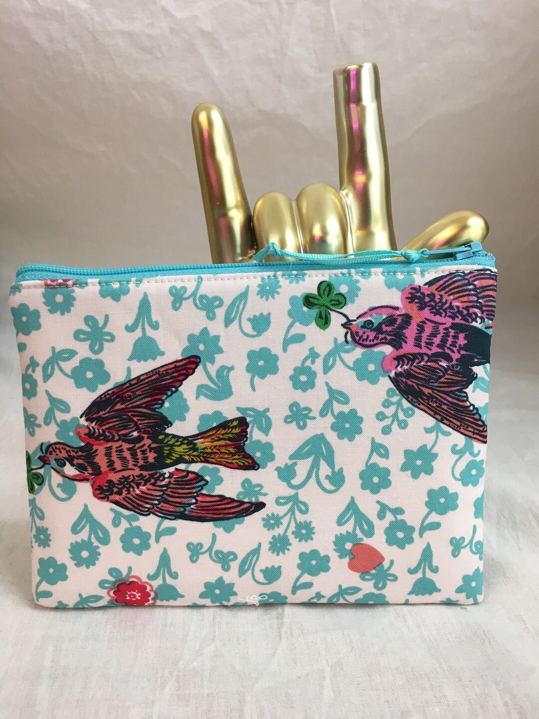 Birds Medium Padded Zipper Bag, Cosmetic Bag, Gadget Bag, Accessory Bag ...