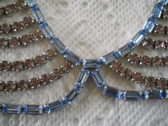 Vintage FENICHEL NECKLACE Pale Pastel Baguettes Mauve… - Gem
