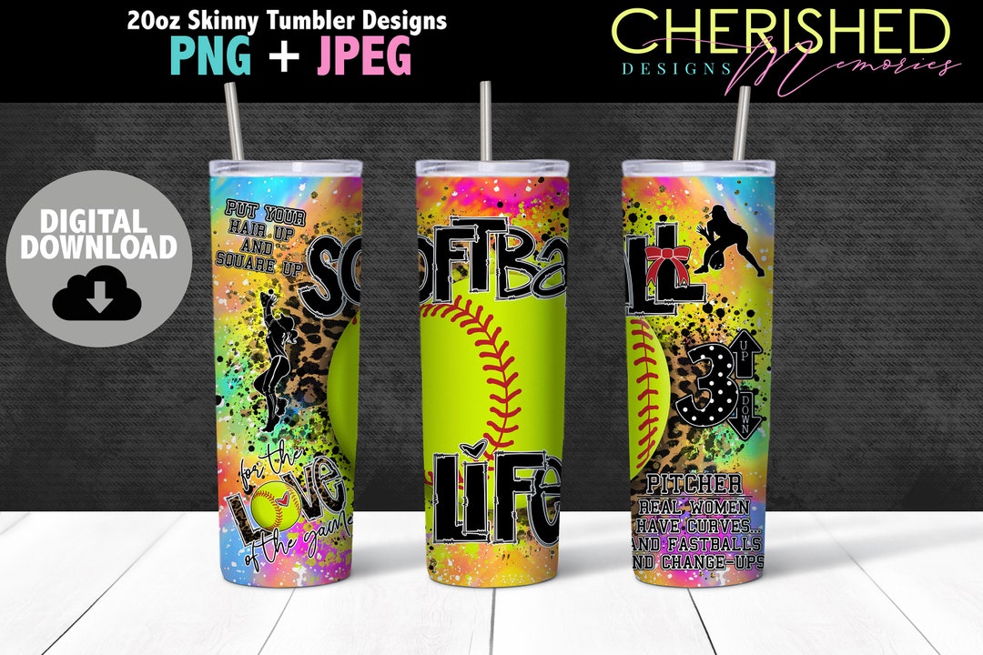 Softball Life Pitcher 20oz Sublimation Tumbler Wrap - Etsy