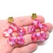 Fuchsia Flower Earrings Pink and Red Summer Earrings - Etsy