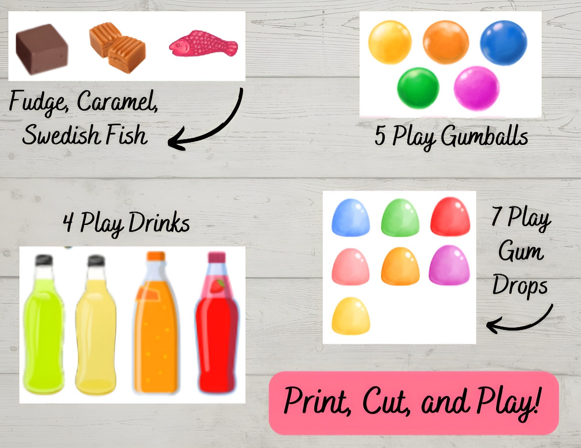 Pretend Play Candy Shoppe Printable - Etsy