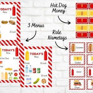 Pretend Play Hot Dog Stand Printable - Etsy