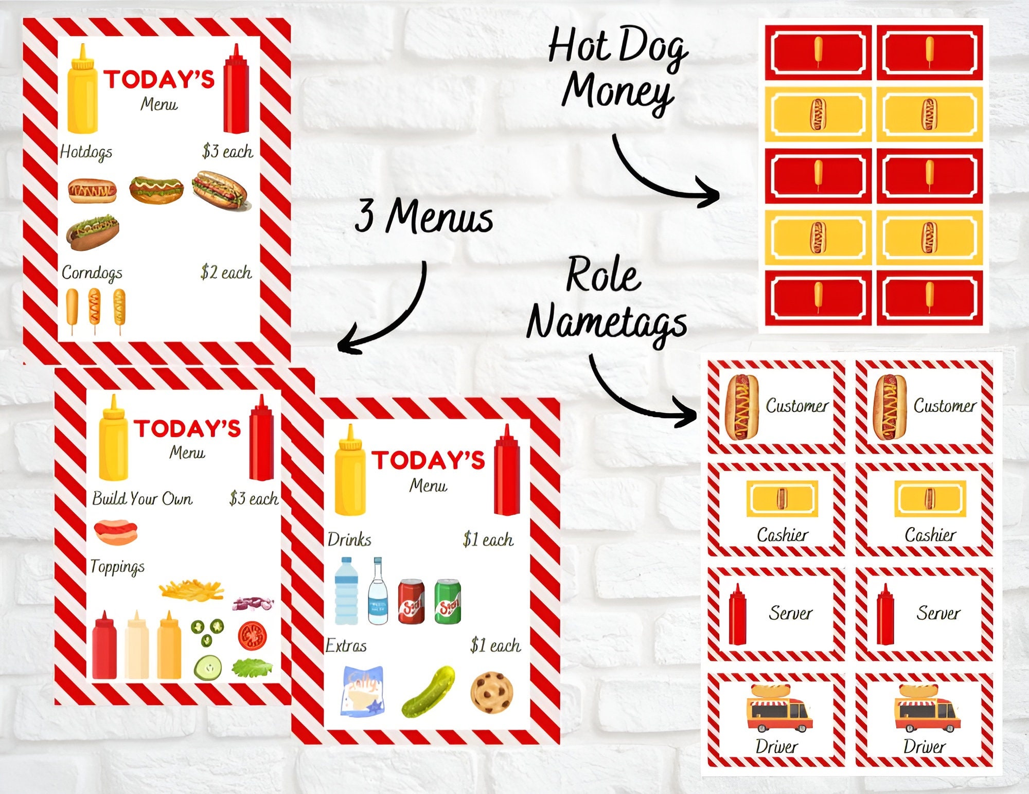Pretend Play Hot Dog Stand Printable - Etsy