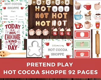 Hot Cocoa Shop Dramatic Play Printable Hot Chocolate Cafe Pretend Play ...