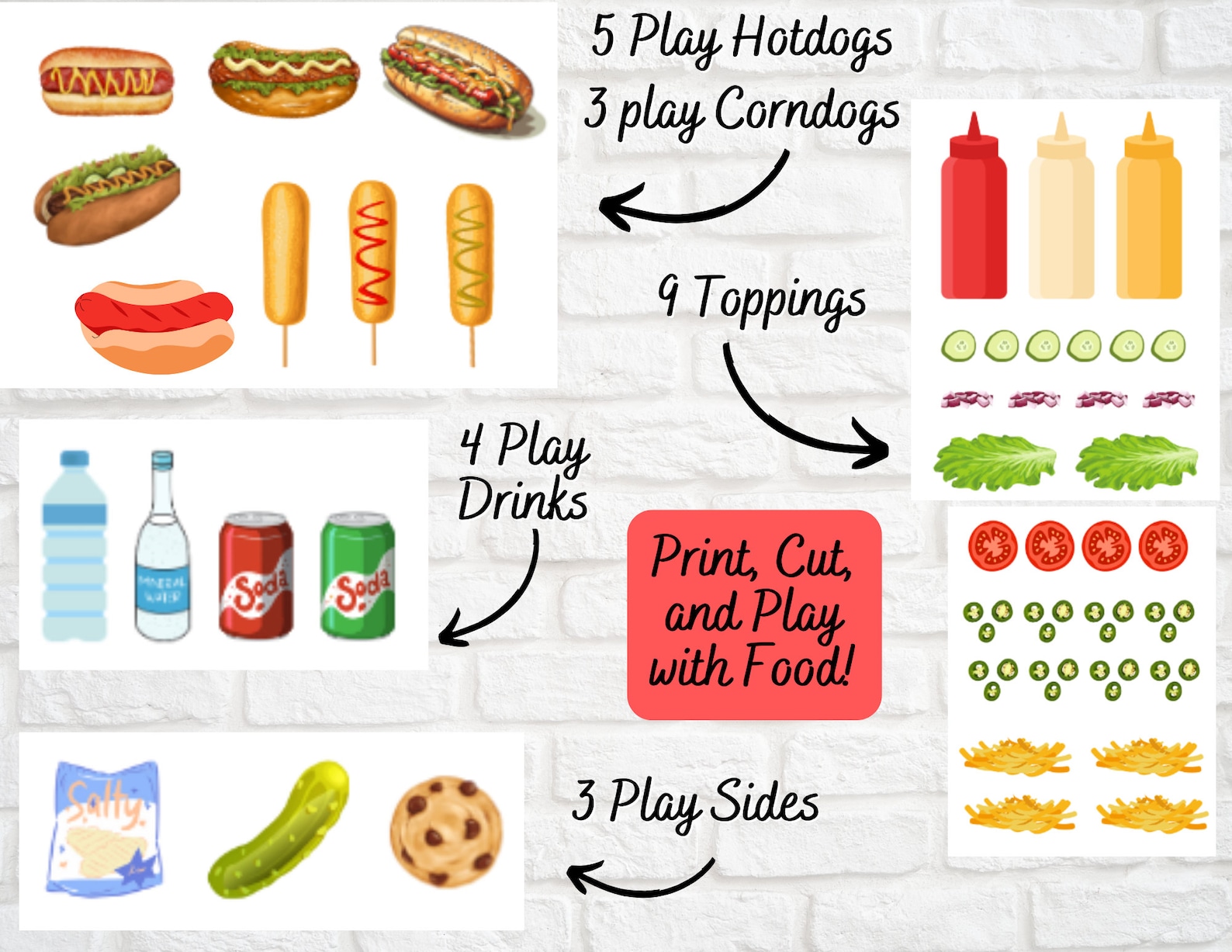 Pretend Play Hot Dog Stand Printable - Etsy