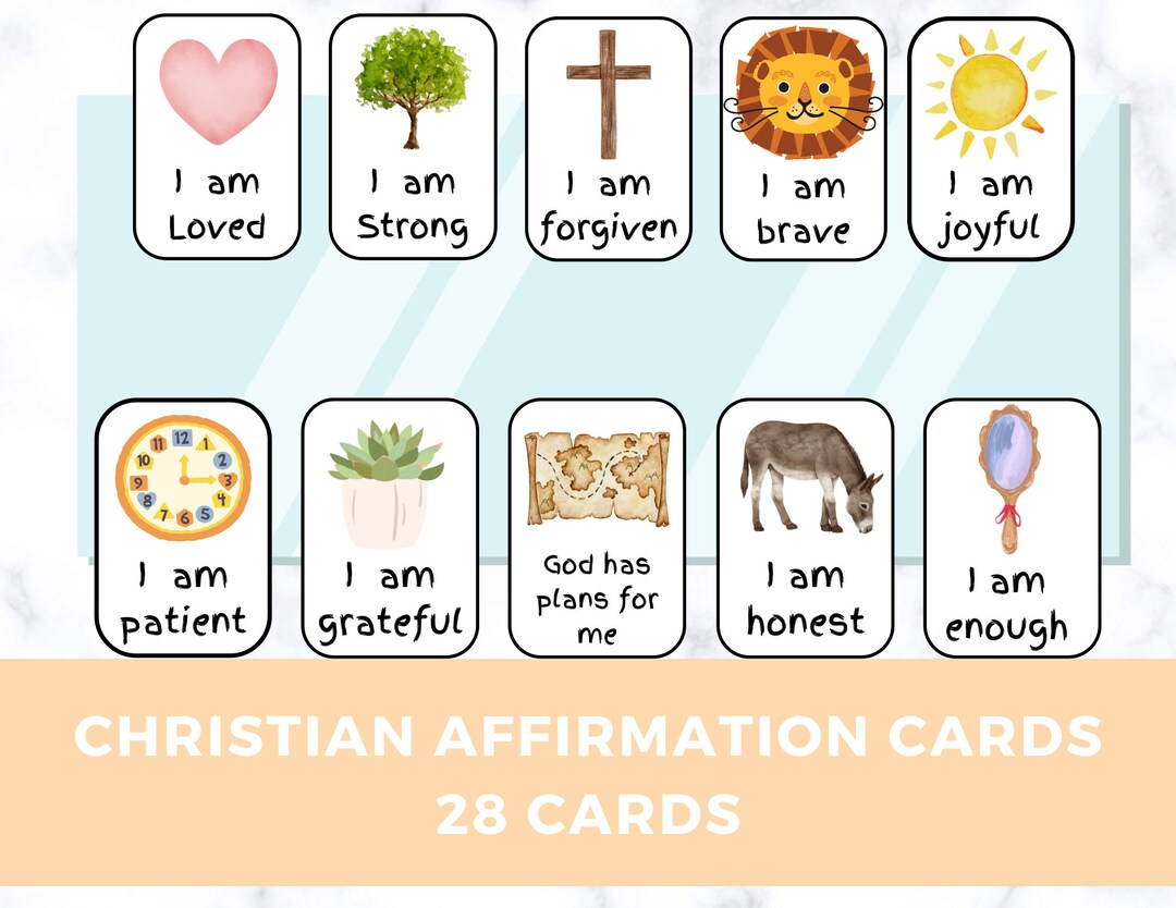 Christian Affirmation Cards Printable - Etsy