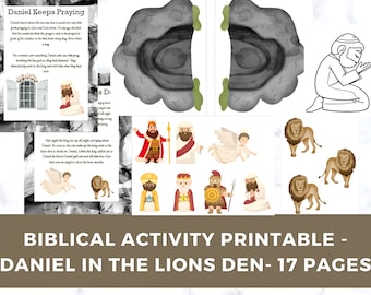 Daniel in the Lions Den Craft for Kid Bible Story Printable Christian Kid Craft Activity Story ...