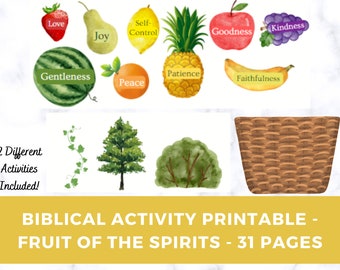 Printable Fruits of the Spirit Activity | Digital Download - Etsy