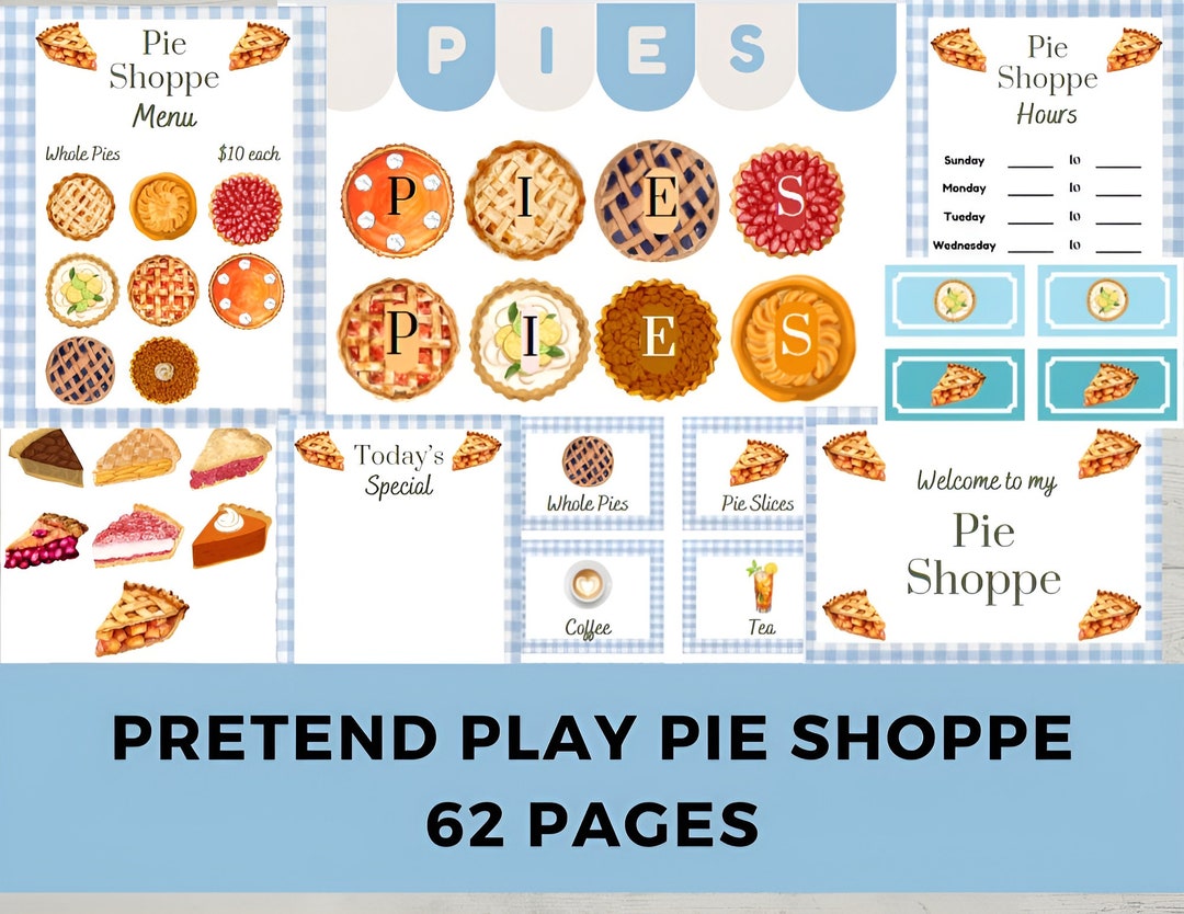 Pretend Play Pie Shoppe Printable - Etsy