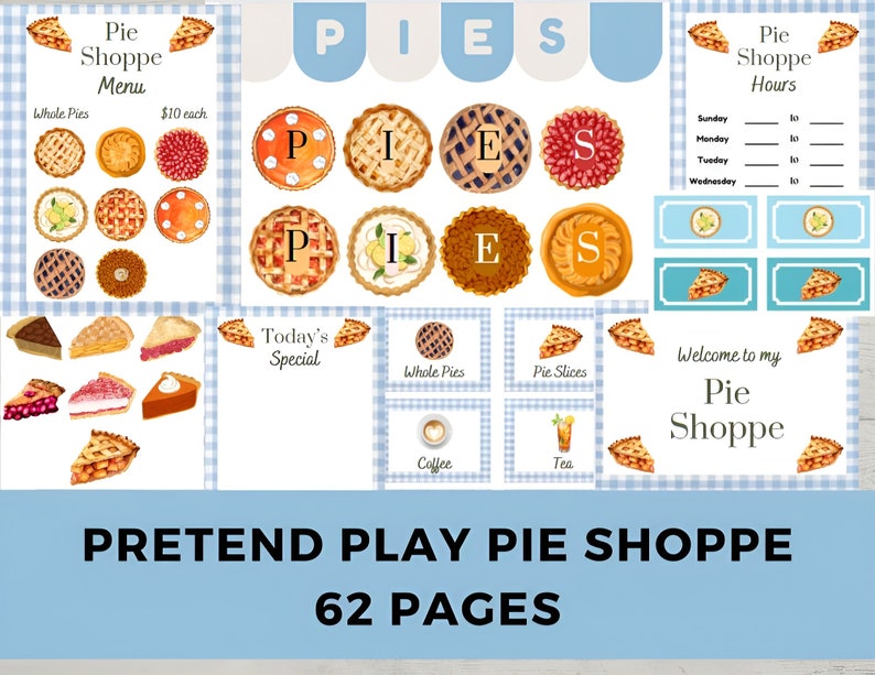 Pretend Play Pie Shoppe Printable - Etsy