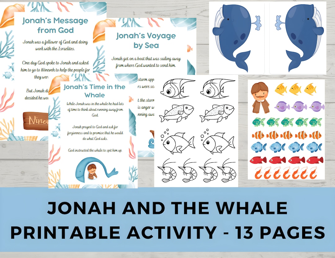 Jonah and the Whale Activity Printable - Etsy
