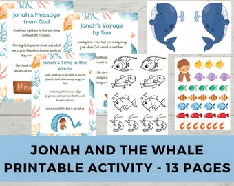 Jonah and the Whale Bible Story Activities, Sunday School Craft ...
