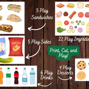 Pretend Play Sandwich Shoppe Printable - Etsy