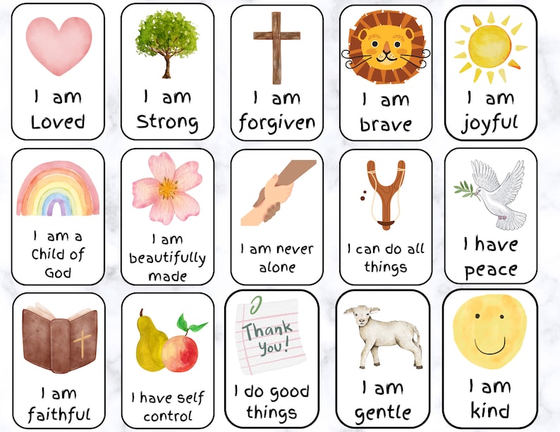 Christian Affirmation Cards Printable - Etsy