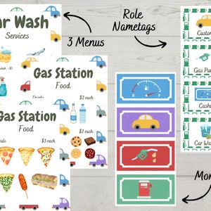 Pretend Play Gas Station Printable - Etsy