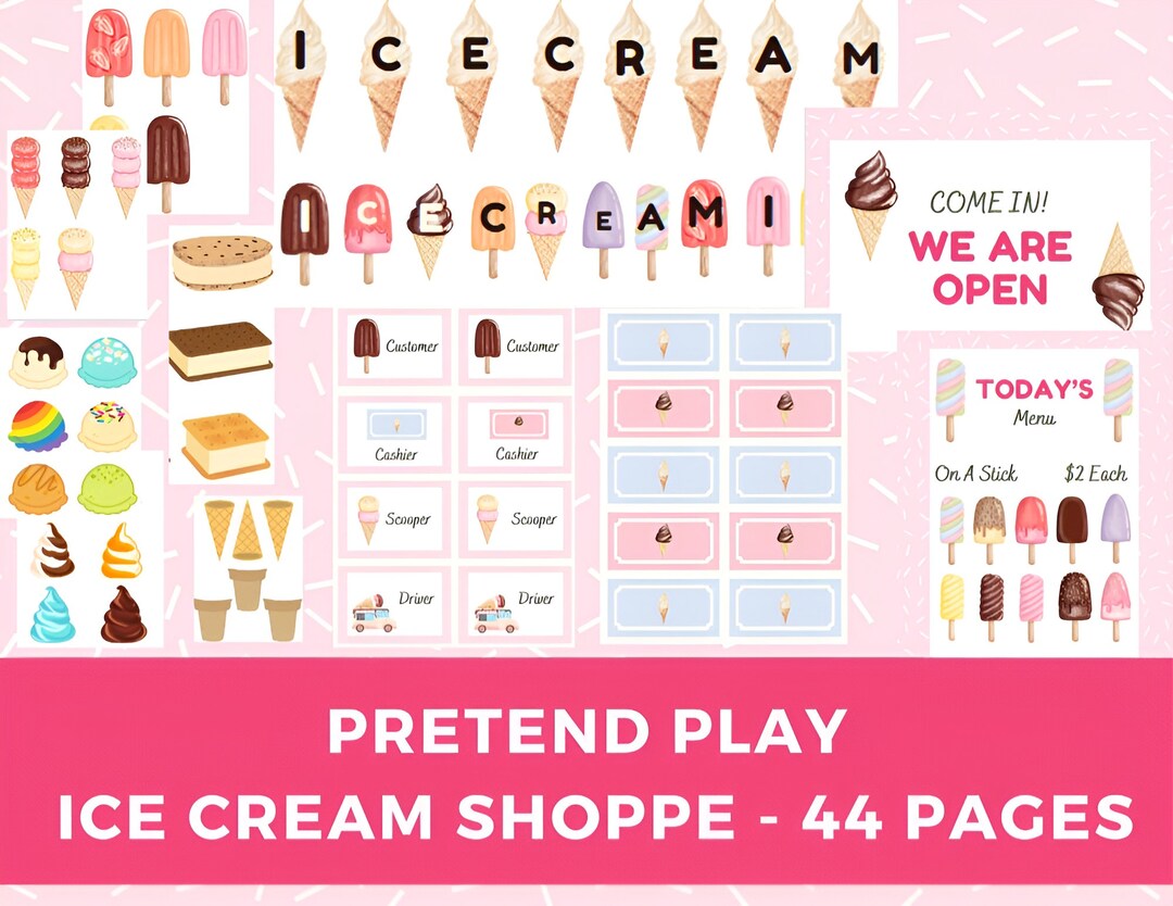 Pretend Play Ice Cream Shoppe Printable - Etsy