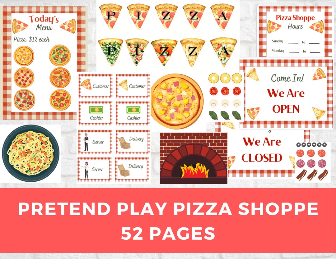 Pretend Play Pizza Shoppe Printable - Etsy