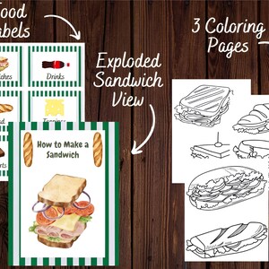 Pretend Play Sandwich Shoppe Printable - Etsy