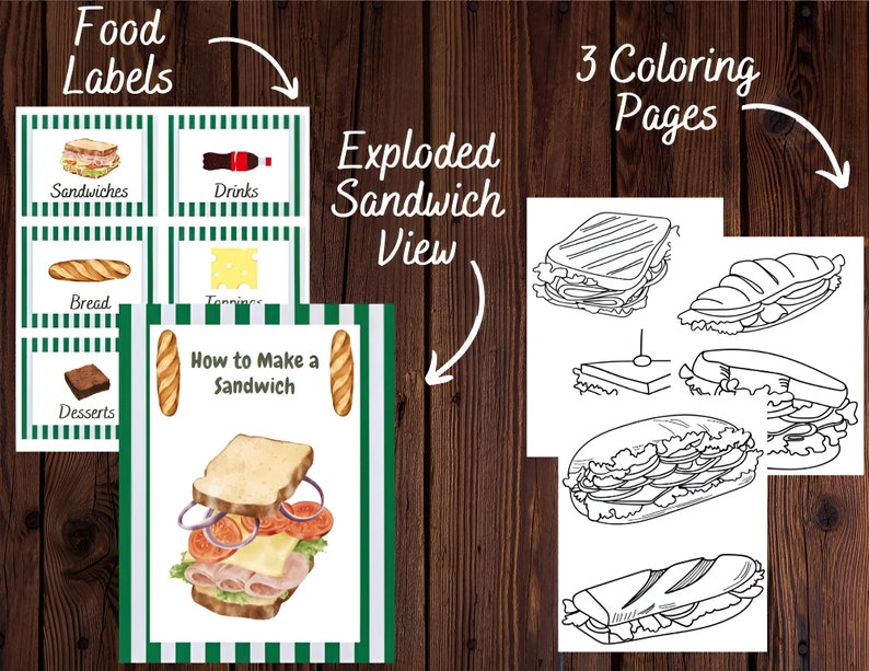 Pretend Play Sandwich Shoppe Printable - Etsy