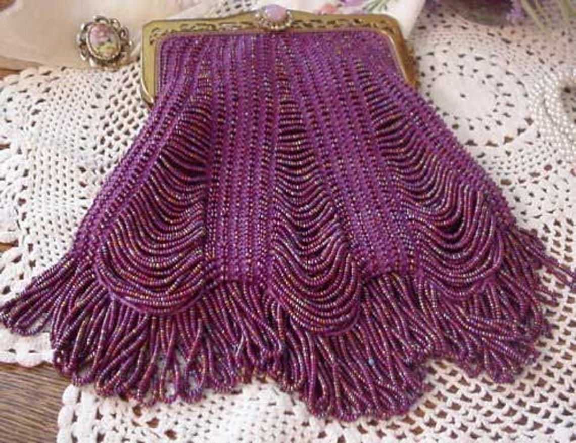 Purple Glamour Beaded Bag Purse Pattern - Etsy