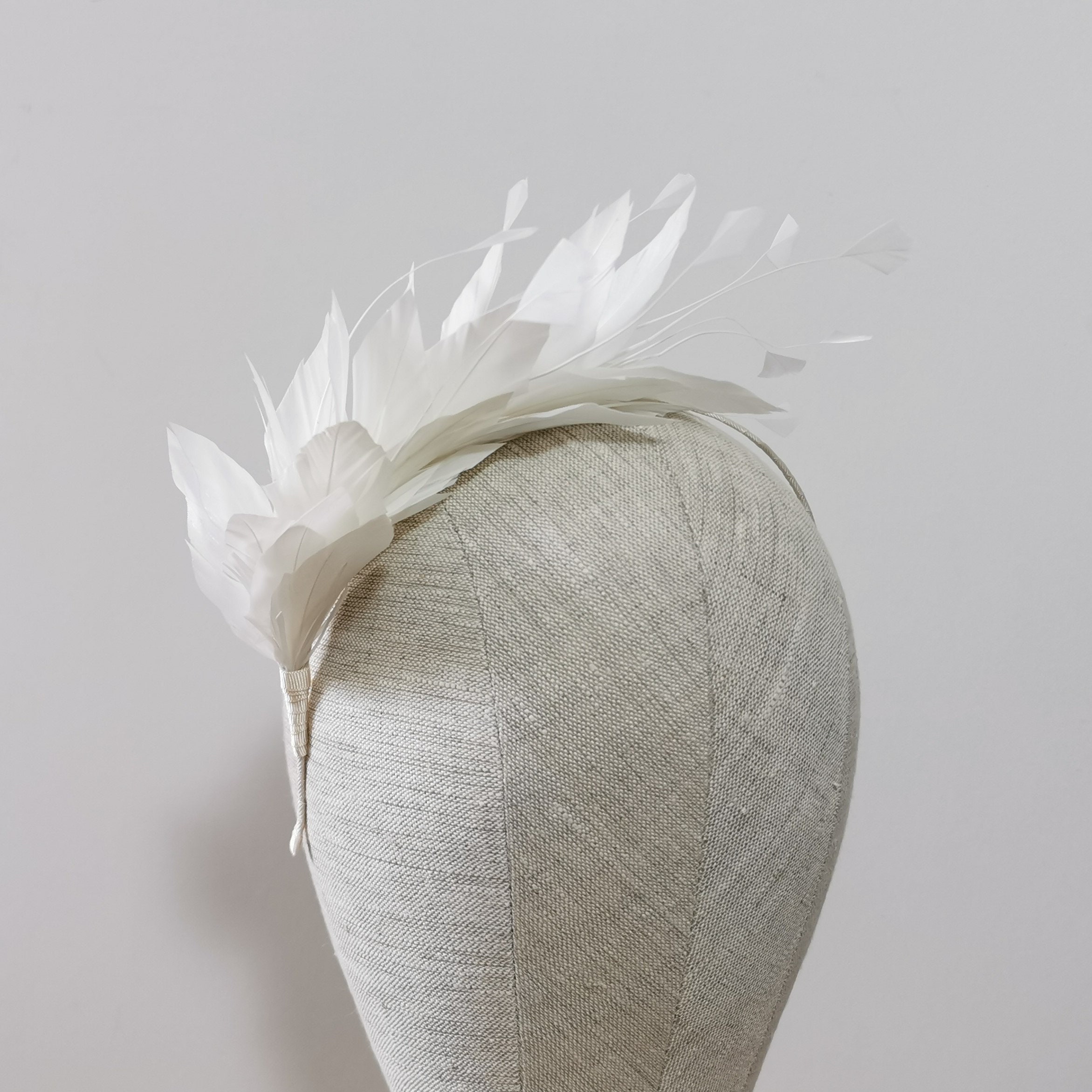 Ivory Pale Light Cream Feather Headband Fascinator Feathers Etsy Uk