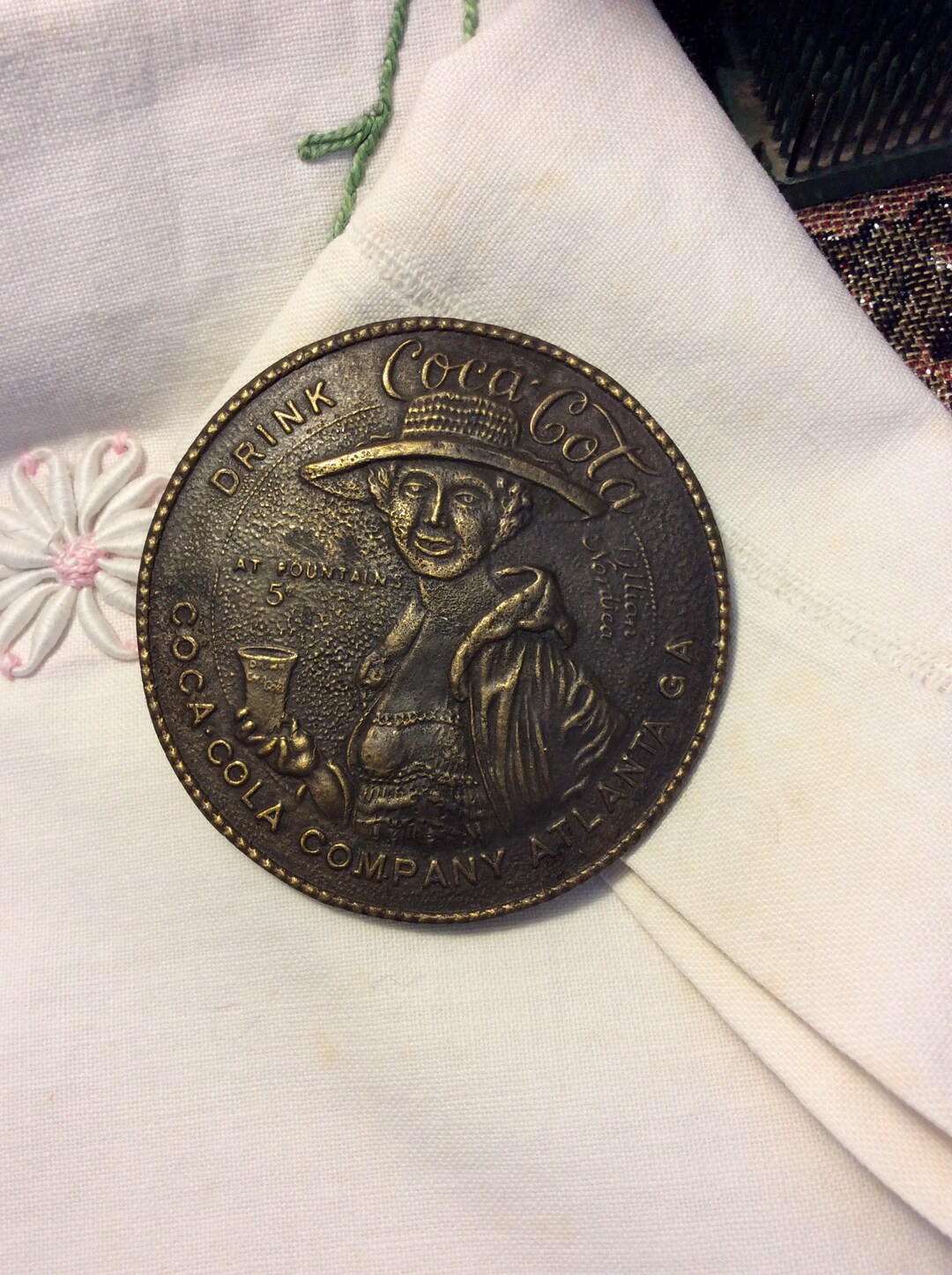 Coca Cola Buckle, Advertisement Buckle, Round Brass Belt Buckle ...