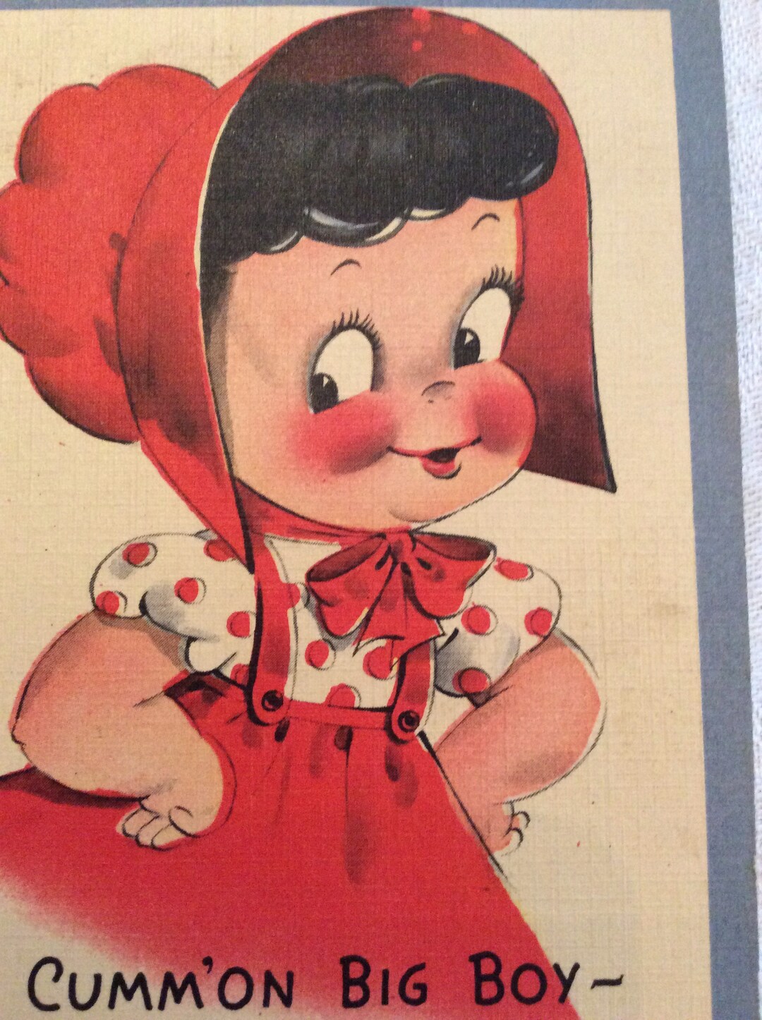 Big Boy Postcard, Bug Eyed Postcard, Large Round Eyes, Valentine ...