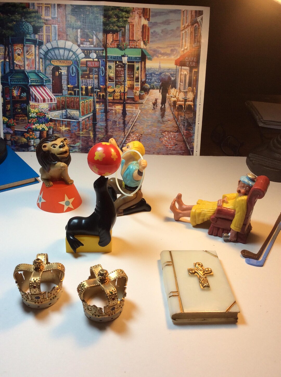 Vintage Wilton Cake Toppers, Lion, Lion Tamer, Seal With Spinning Ball ...