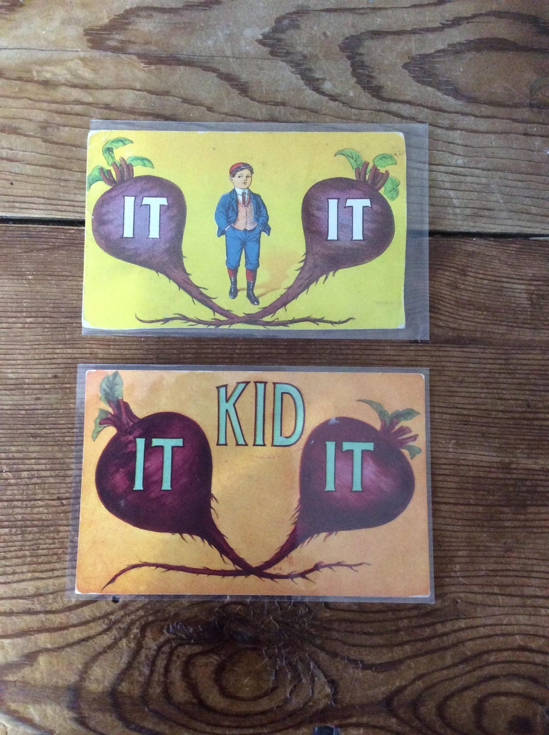 BEET IT KID Comical Postcards, 1910 Play on Words, Vintage Memorabilia ...