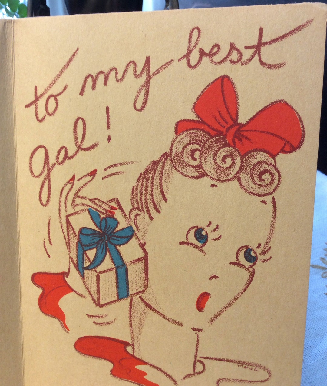 Vintage 1950s Galentine's Day Card, Retro Gal - Etsy