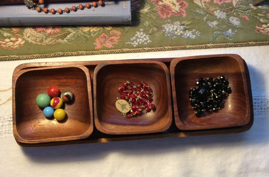 Monkey Pod Tray Set 4 Trays Catch All Tray Condiment Tray - Etsy