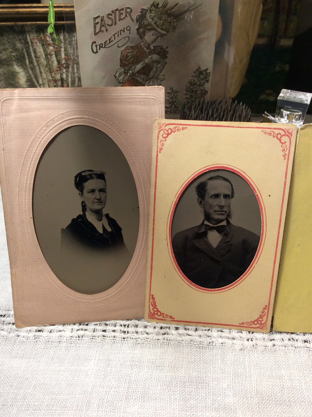 Antique Tintypes Married Couple Tinted Photo of Samuel and - Etsy