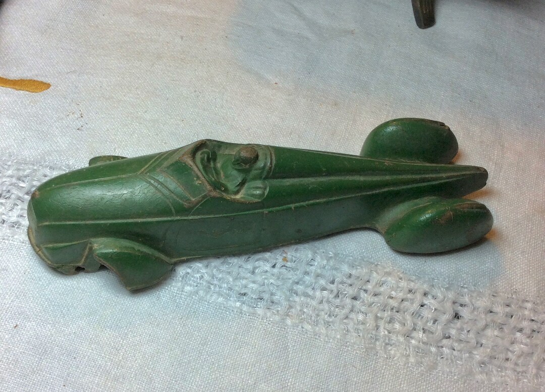 Sun Rubber Streamline Boat Tail Race Car, 1930's Hard Rubber Car, Green ...