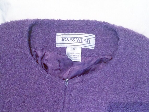 Purple Collarless Shag Jacket - Gem