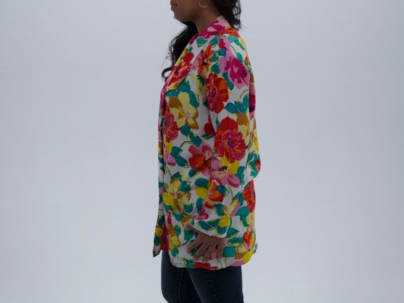 Vintage Bright Floral Jacket - Gem