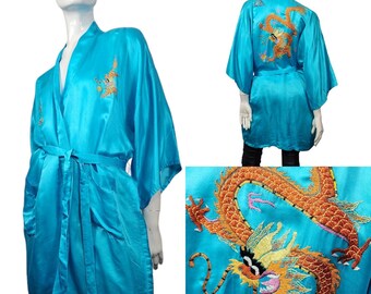 Early 20th Century Asian Hand-embroidered Robe With Dragons - Etsy
